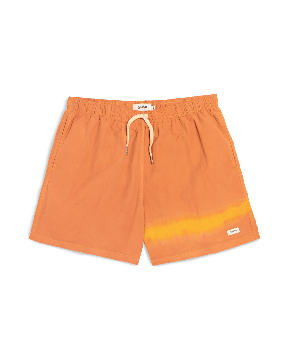 Bather | Over Dyed Madder Tangerine Swim Trunk | Quality Surf & Swimwear